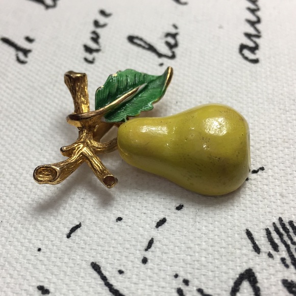 Vintage | Jewelry | Vintage Gerrys Enamel Pear Brooch | Poshmark